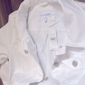 LOFT | Jackets & Coats | Loft White Denim Jacket | Poshmark